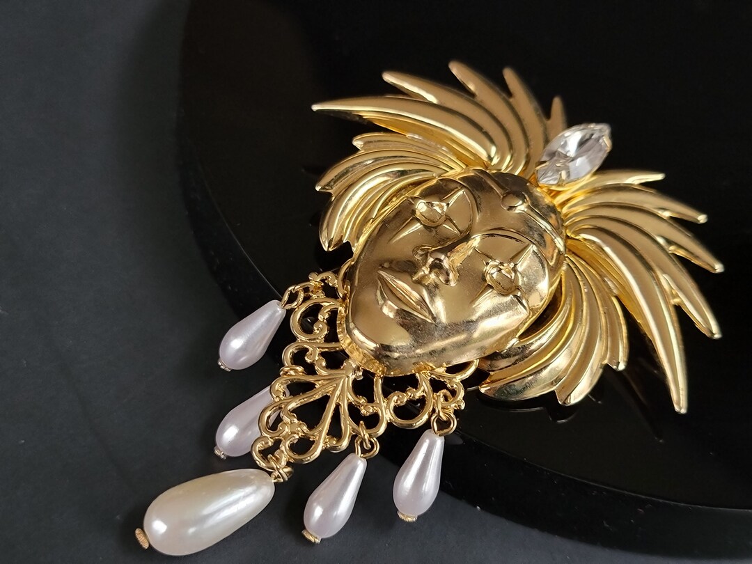 Large Cute Clown Brooch Clown Pinclown Pin Cutepierrot - Etsy