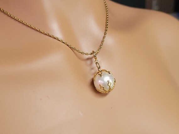 Single pearl gold chain necklace, single pearl neckla… - Gem
