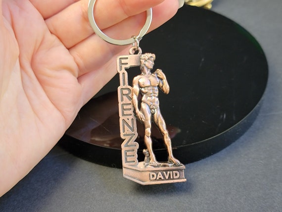 Vintage Brass Michelangelo's David Split Ring Keychai… - Gem