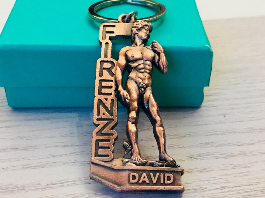 Vintage Brass Michelangelo's David Split Ring Keychain,boyfriend Gift ...