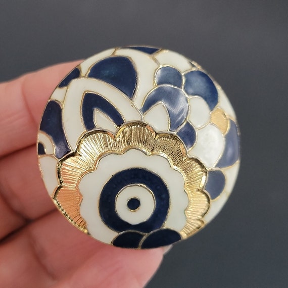 Enamel mosaic pendant and brooch,something blue, Gol… - Gem