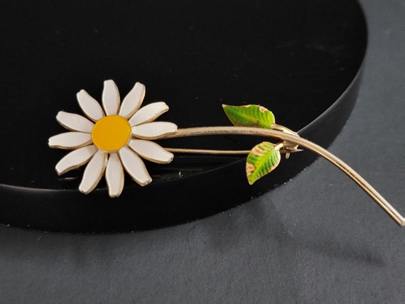 Large Gerber daisy brooch vintage, flower daisy jewel… - Gem