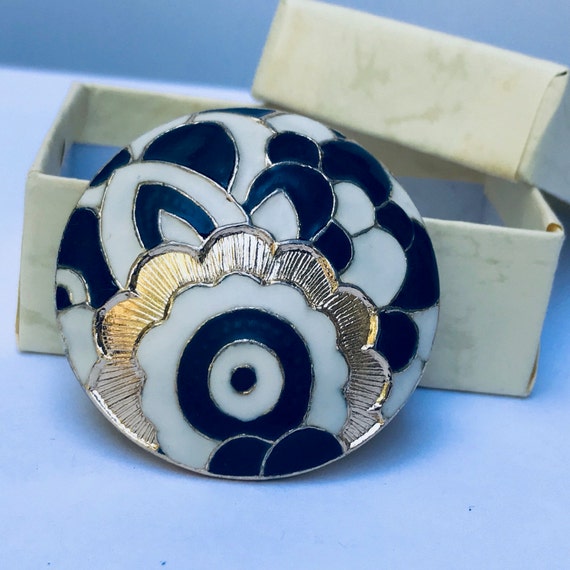 Enamel mosaic pendant and brooch,something blue, Gol… - Gem