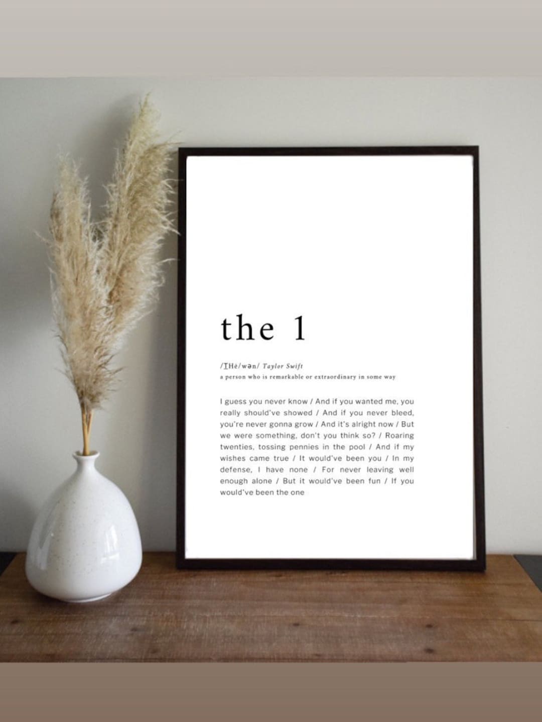 Taylor Swift ~ “the 1” | Lyric Poster | Wall Art | Lyric Art | Quotes ...