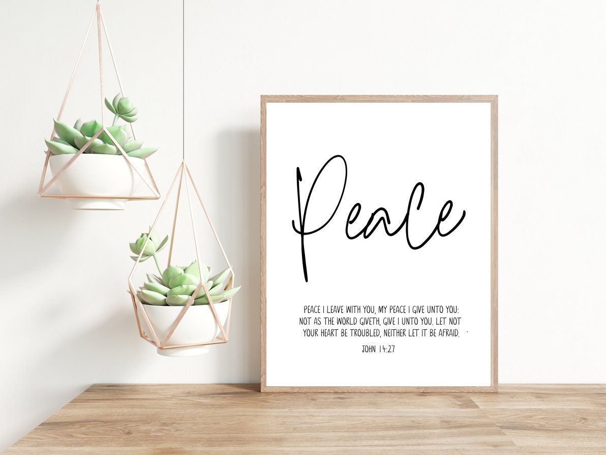 Peace I Leave with You Johannes 14:27 Bibelvers Druck | Etsy