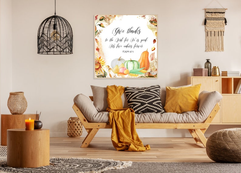 Give Thanks to the Lord Printable Bible Verse Scripture - Etsy