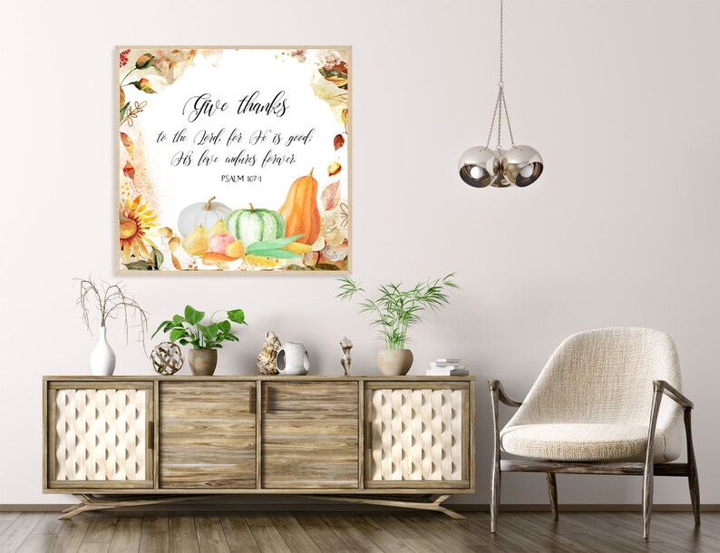 Give Thanks to the Lord Printable Bible Verse Scripture - Etsy