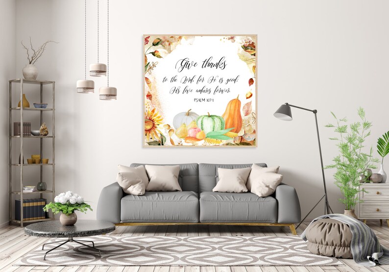 Give Thanks to the Lord Printable Bible Verse Scripture - Etsy