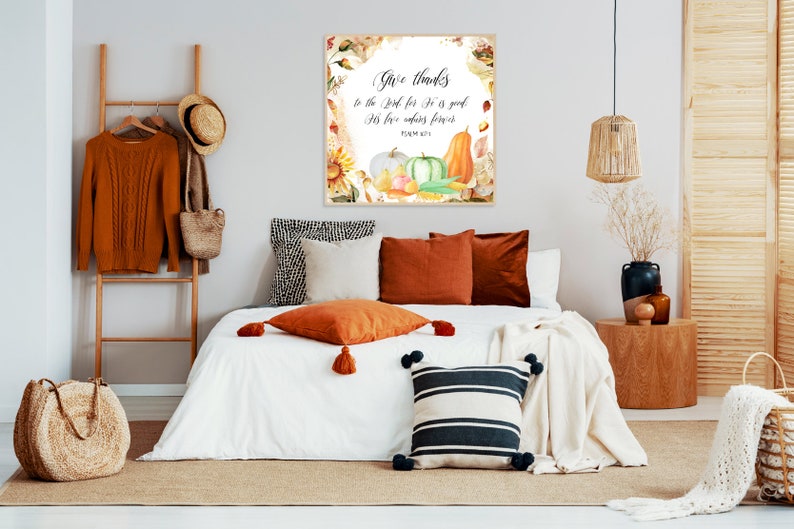 Give Thanks to the Lord Printable Bible Verse Scripture - Etsy