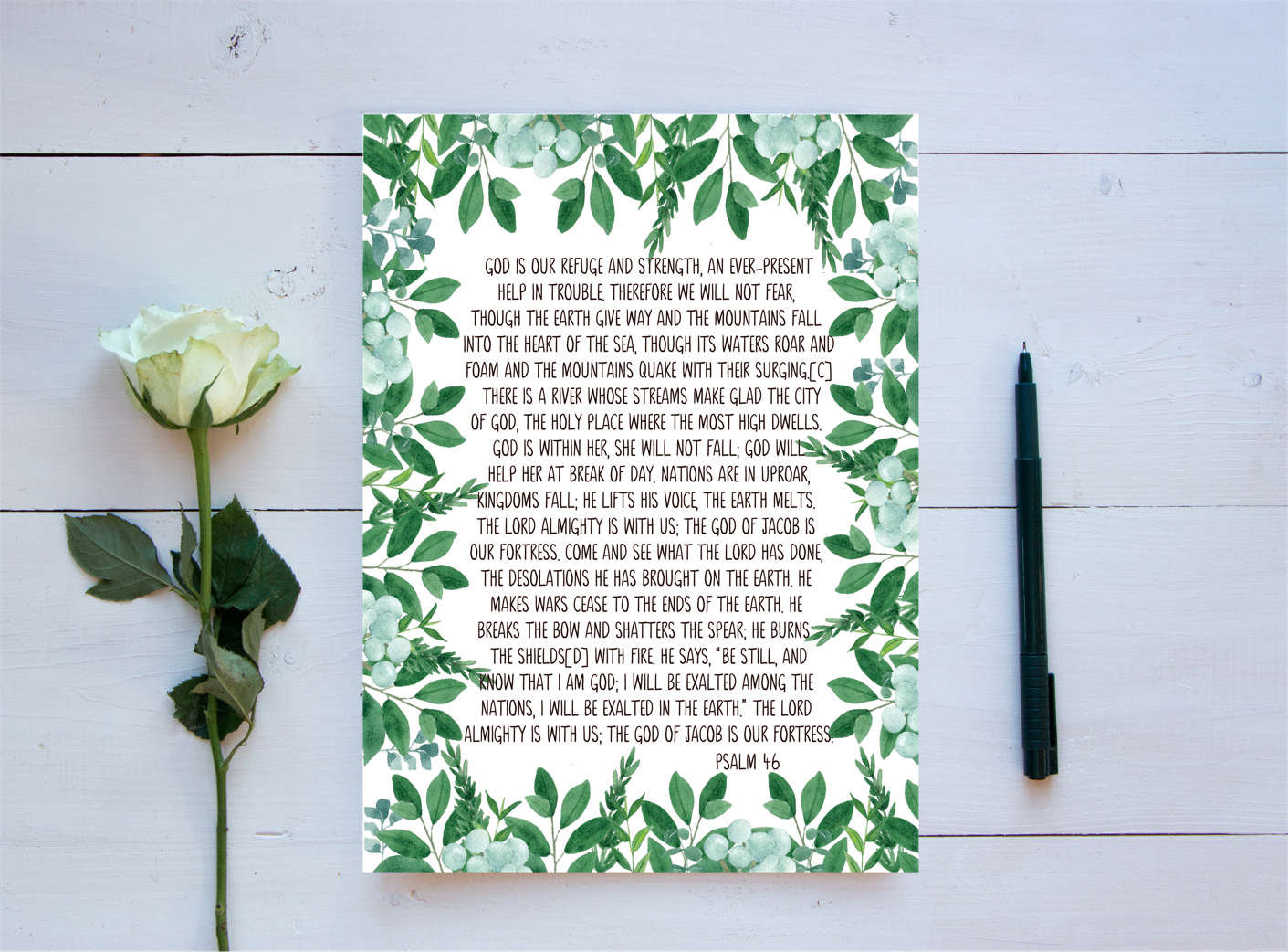 Psalm 46 Scripture Wall Art Bible Verse Wall Art | Etsy