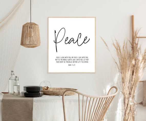 Peace I Leave with You Johannes 14:27 Bibelvers Druck | Etsy