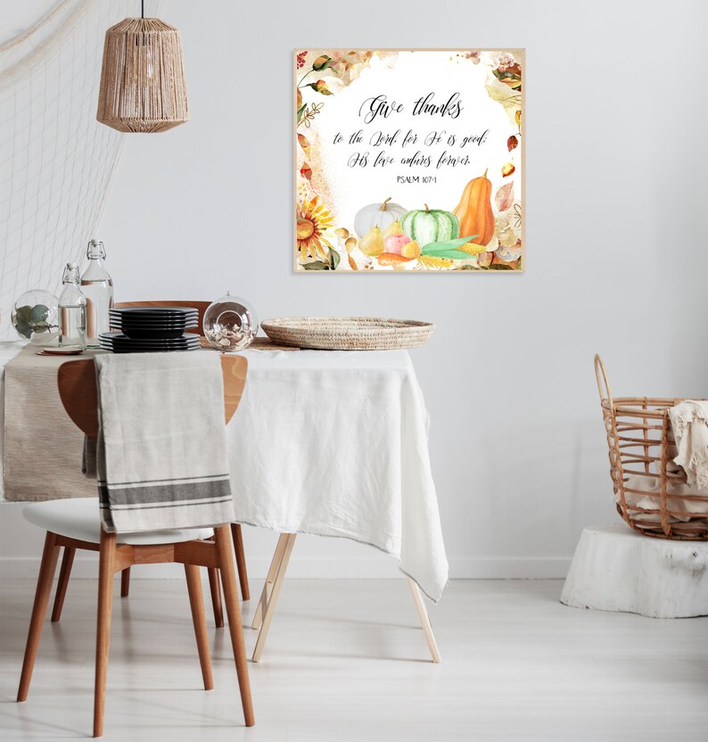 Give Thanks to the Lord Printable Bible Verse Scripture - Etsy