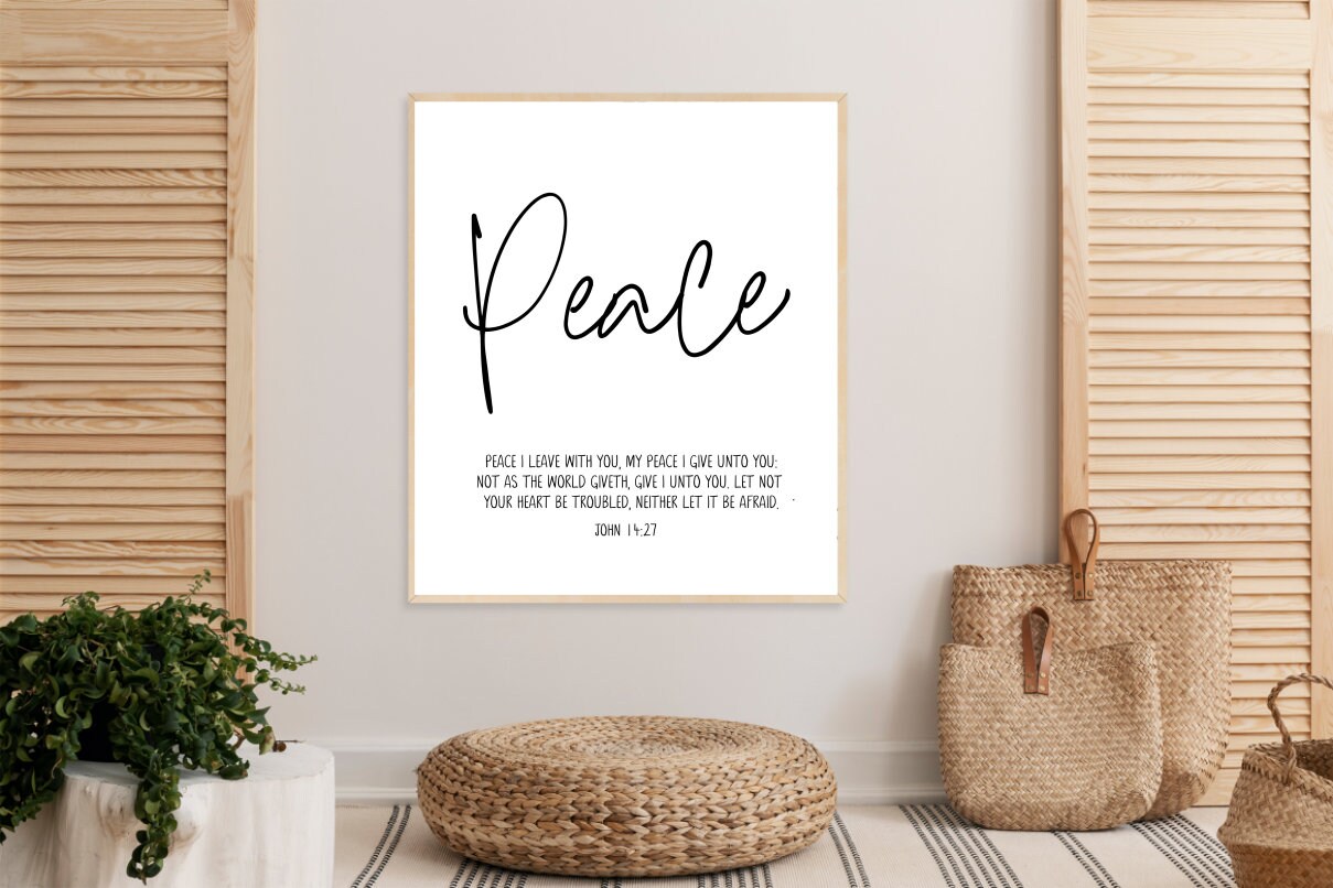 Peace I Leave with You Johannes 14:27 Bibelvers Druck | Etsy