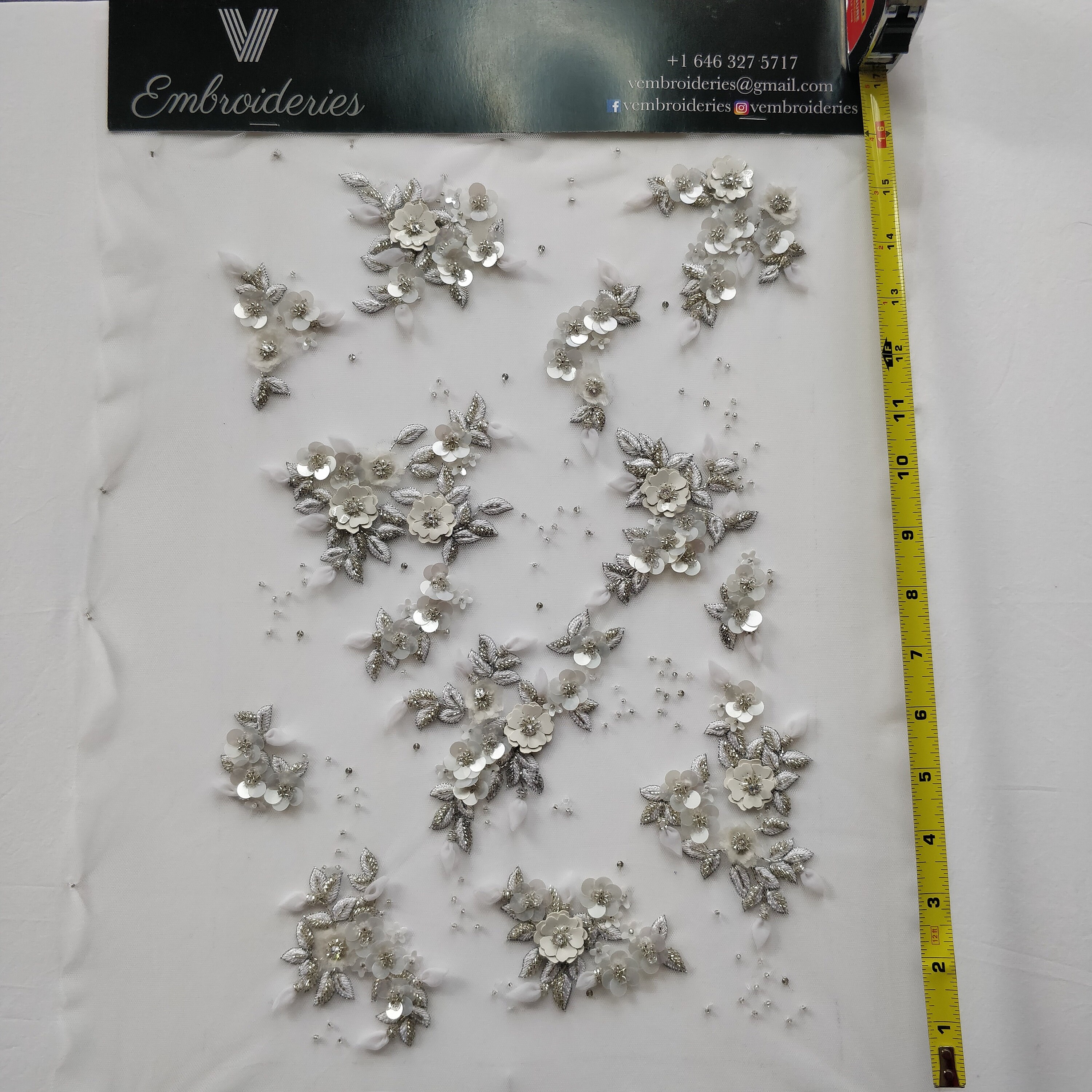 3D Flower Beaded Art Deco Lace Patch-embroidered Victorian - Etsy