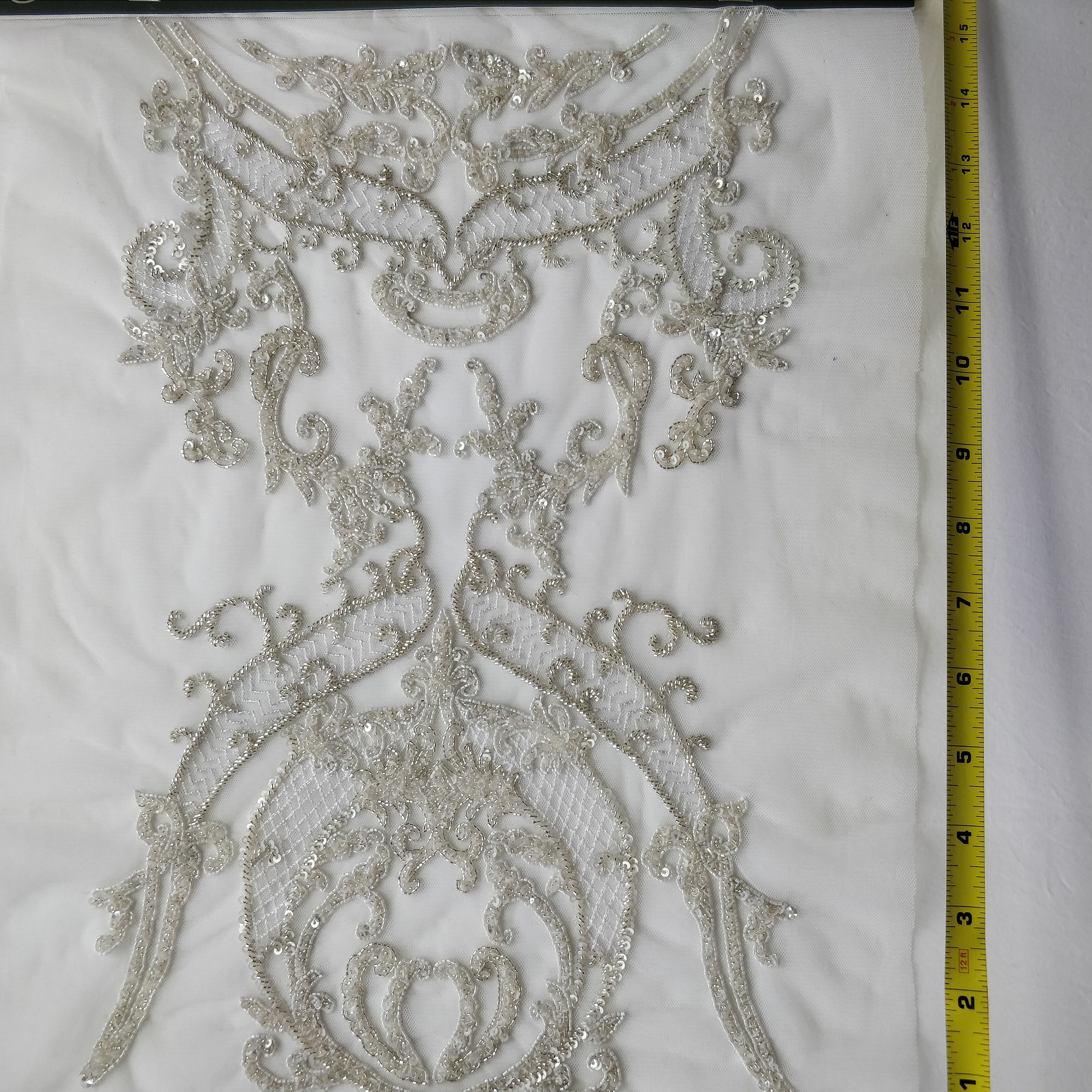 Delicate Hand Embroidered Beaded Scroll Design-handmade | Etsy