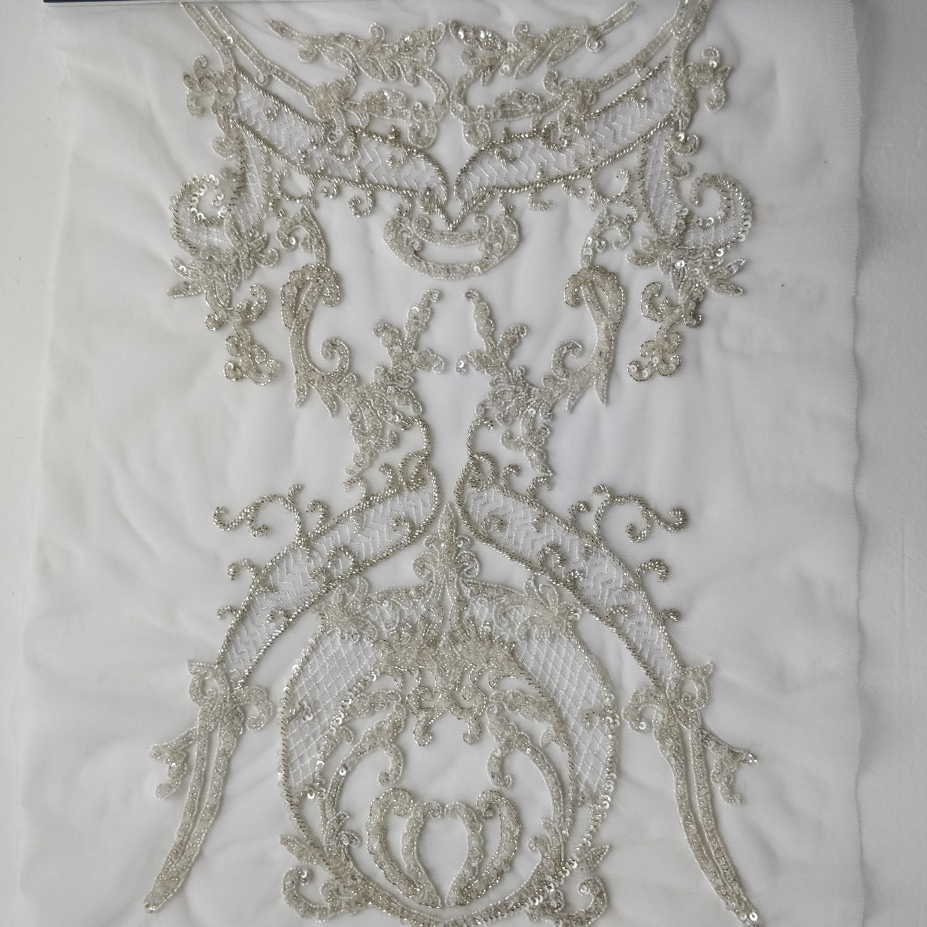 Delicate Hand Embroidered Beaded Scroll Design-handmade | Etsy