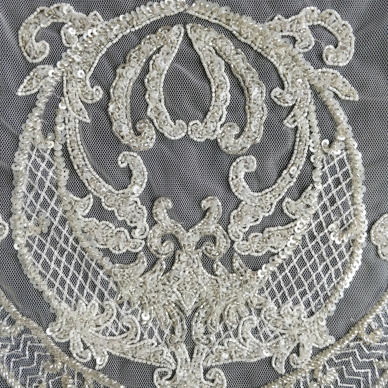 Delicate Hand Embroidered Beaded Scroll Design-handmade - Etsy