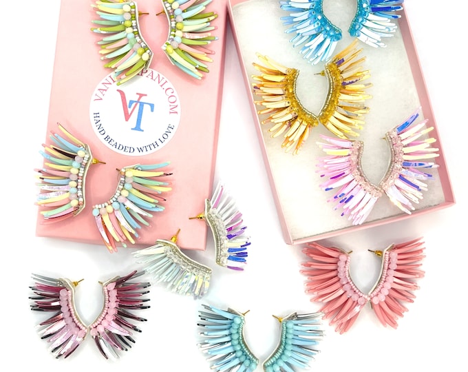 Medium Midnight Blue Fairy Wing Earrings. Iridescent faerie wings on ...