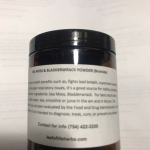 Sea Moss Bladderwrack (bromide Plus) Similar to Dr. Sebi's Bromide Plus ...