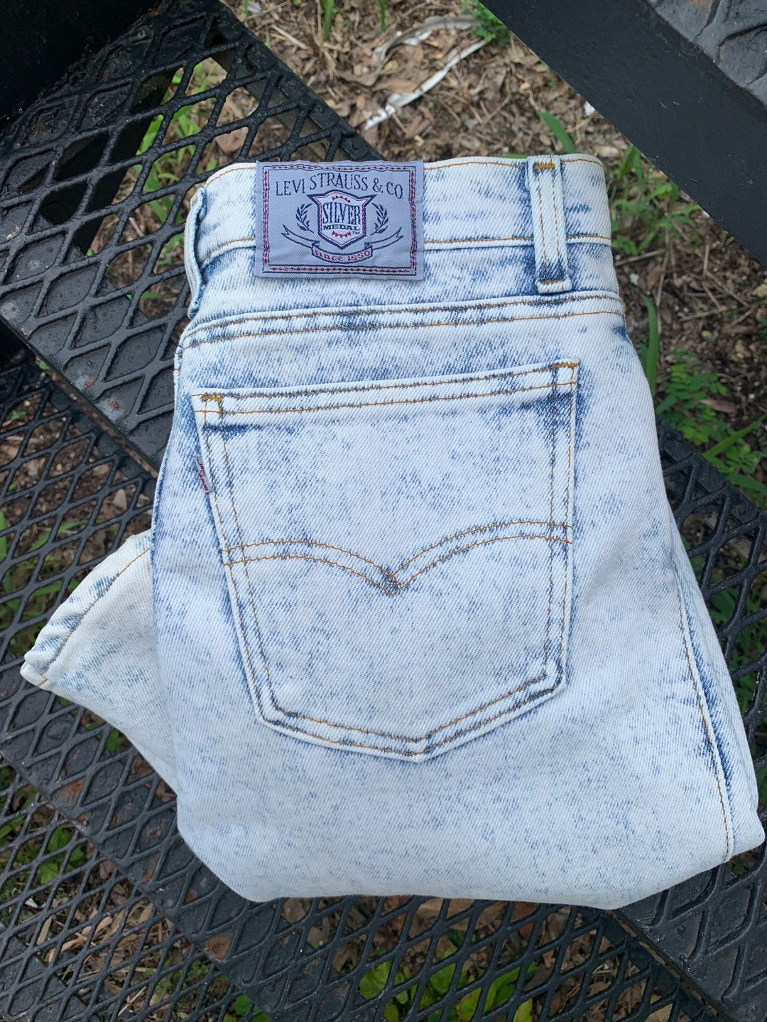 Vintage LEVI Silver Medal Acid Wash Jeans - Etsy