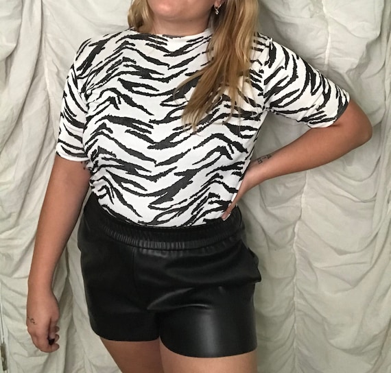 Y2K Zebra Print Mesh Top - Etsy