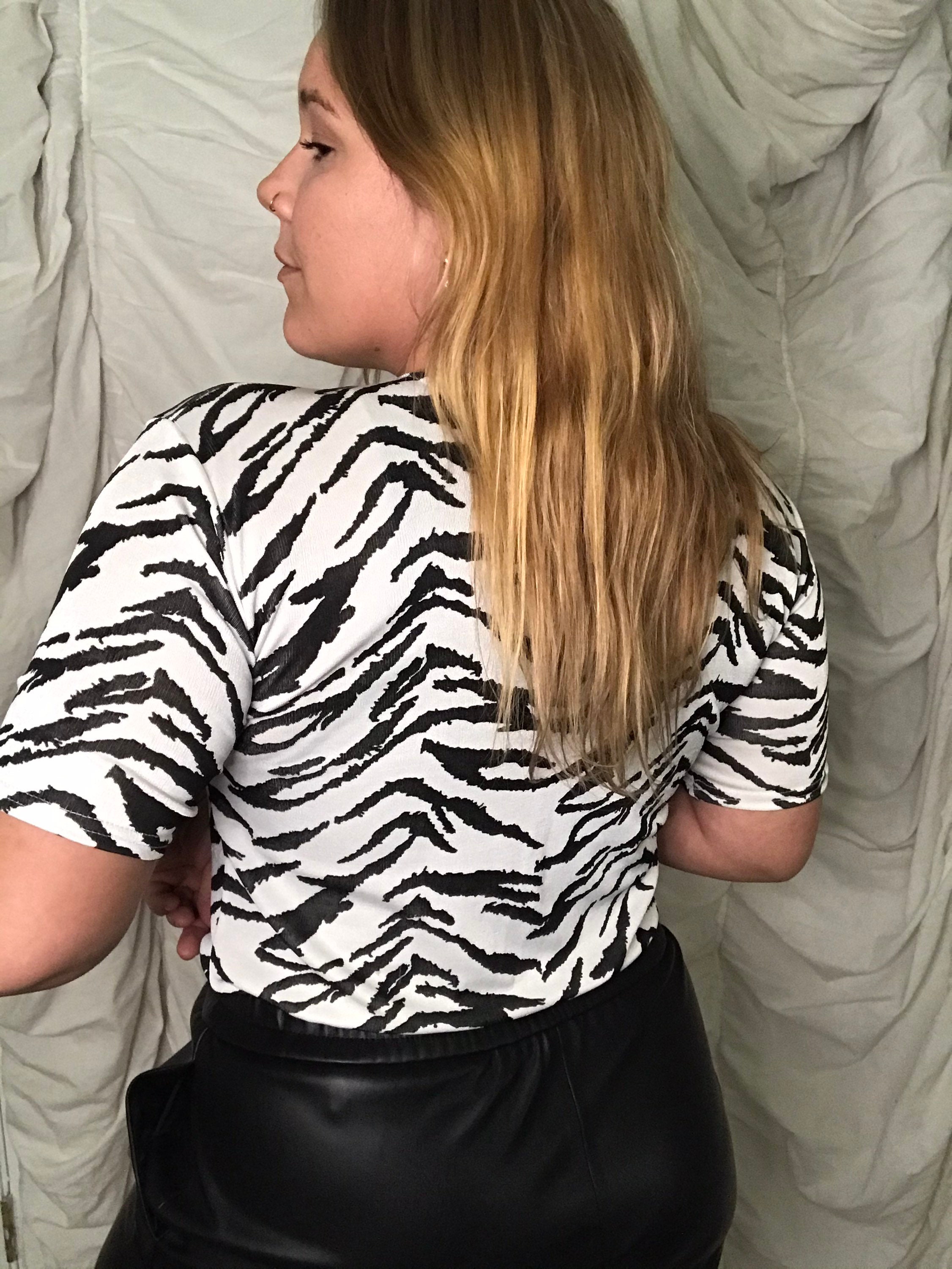 Y2K Zebra Print Mesh Top - Etsy
