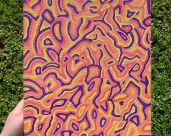 Trippy Heart Lollipops Painting, Canvas Wall Art, Hand-painted, Wall ...