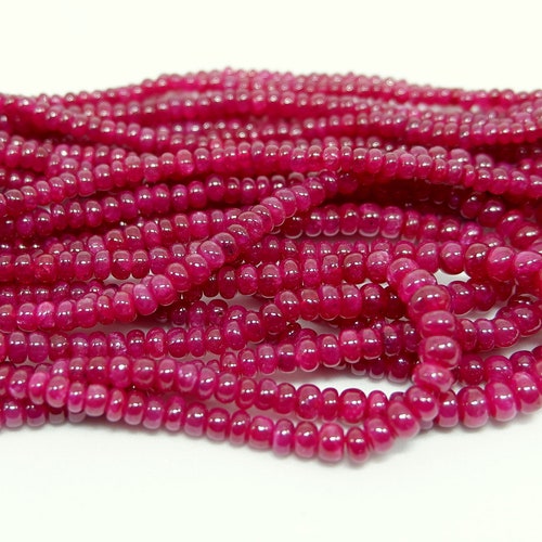 Natural Ruby Beads Strands /natural Mozambique Ruby Smooth - Etsy