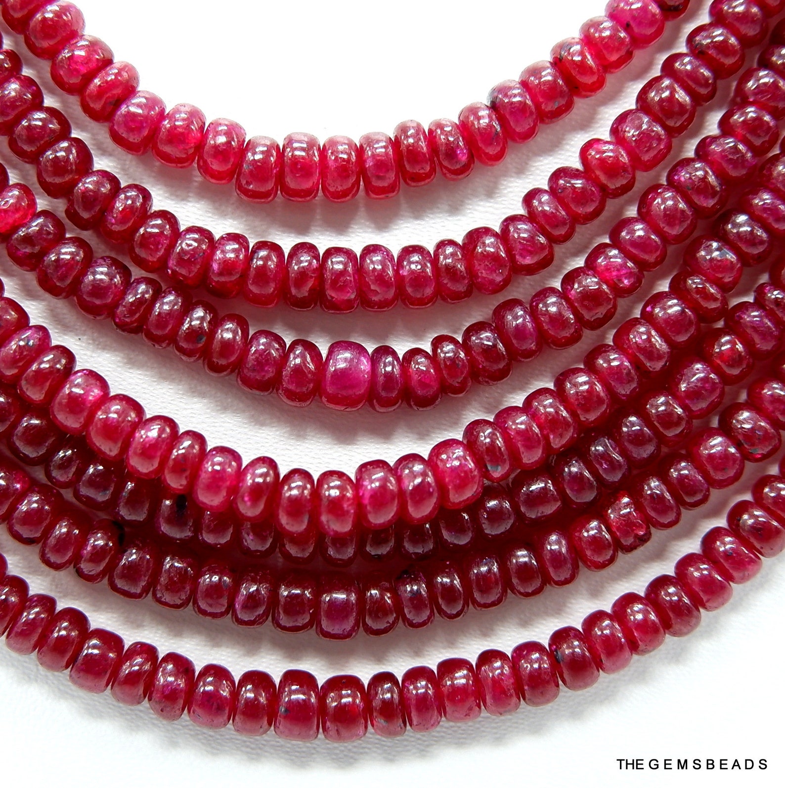 Ruby Beads Natural African Ruby Roundel Shape Beads Strand - Etsy