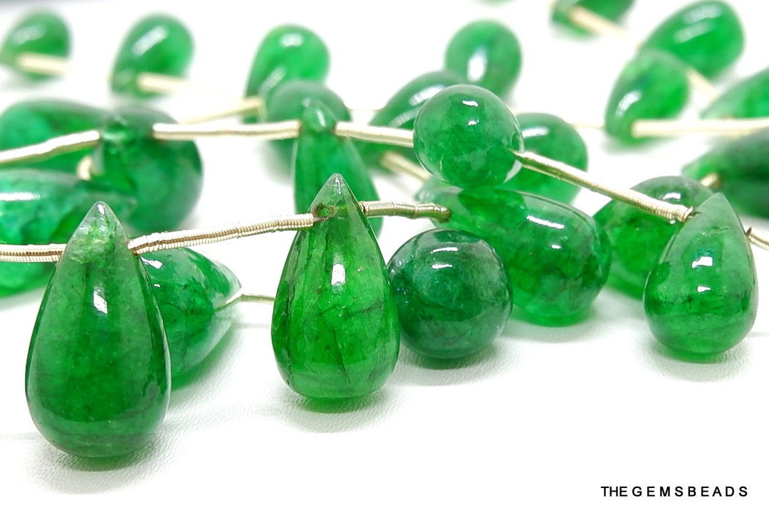 9.5MM to 16.5MM, Emerald Briolettes, Natural Zambian Emerald Teardrop ...
