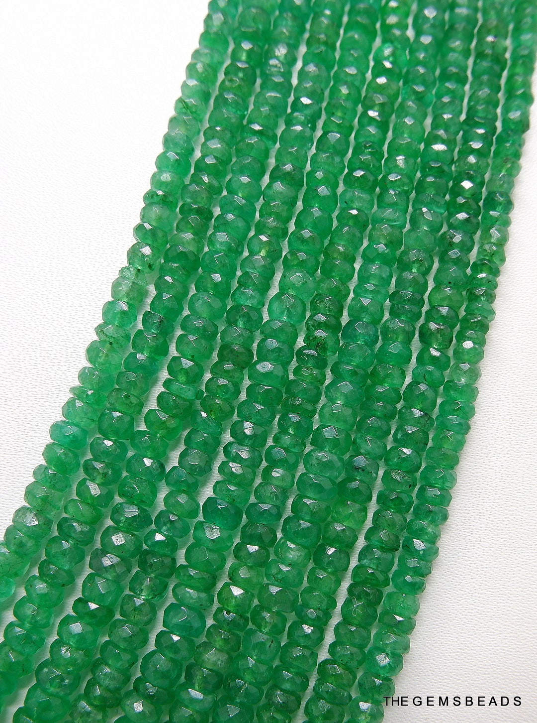 Natural Emerald Beads, Green Emerald Beads 6 to 15 Pcs 3.5 Mm to 4mm ...