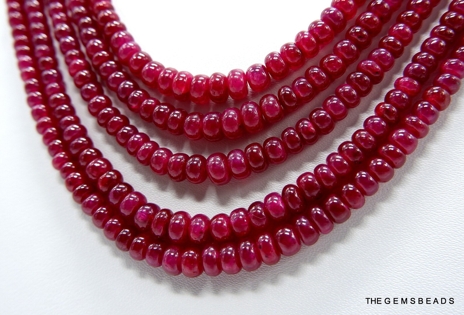 Red RUBY Pigeon Blood Fine Rondell Beads, Smooth MOZAMBIQUE Rubies 3MM ...
