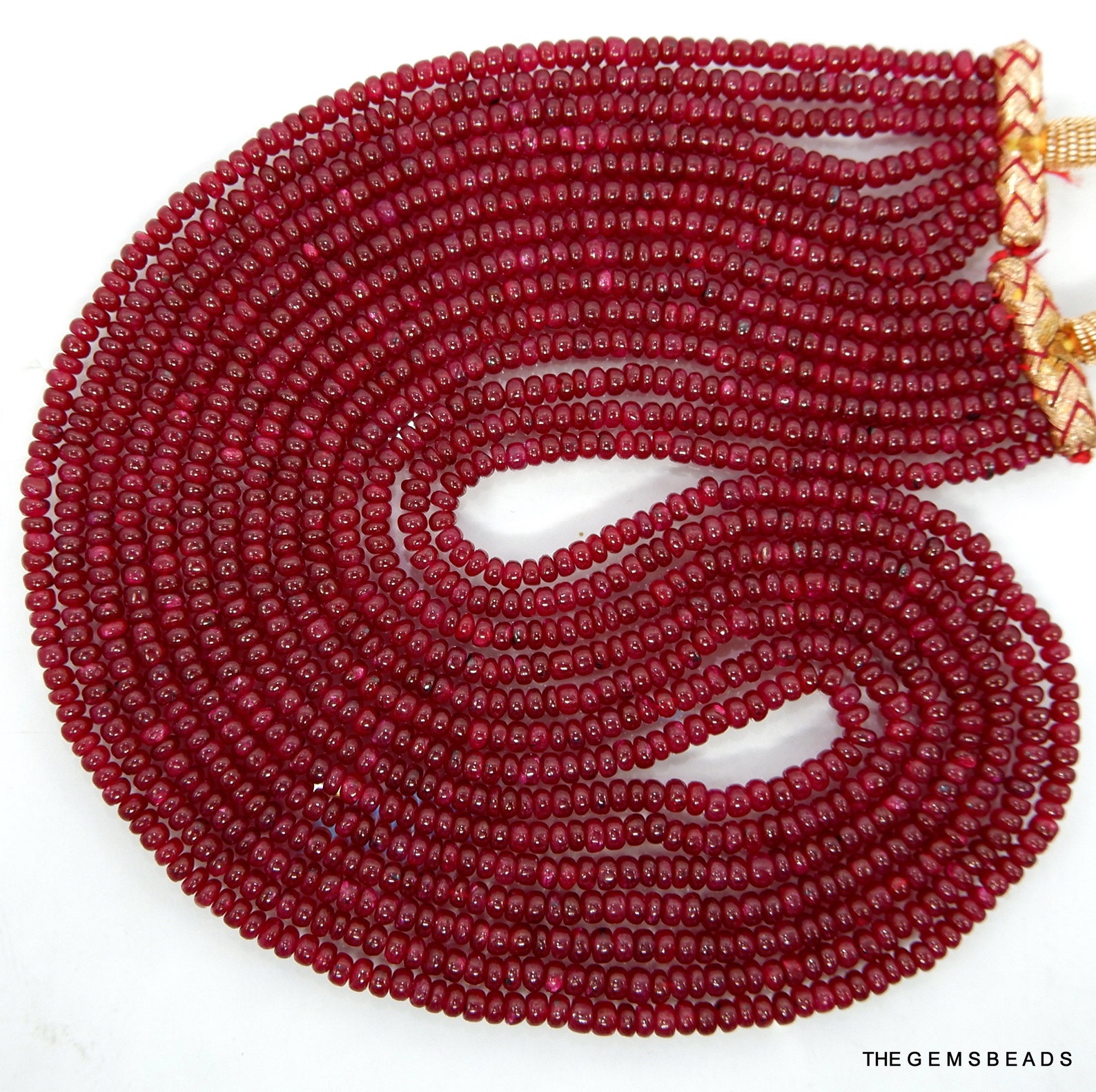 Ruby Beads Natural African Ruby Roundel Shape Beads Strand - Etsy