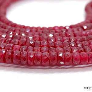 FINEST NATURAL RUBY Beads, Ruby Faceted Beads, Nicely Faceted Ruby Beads, African Ruby Beads ...