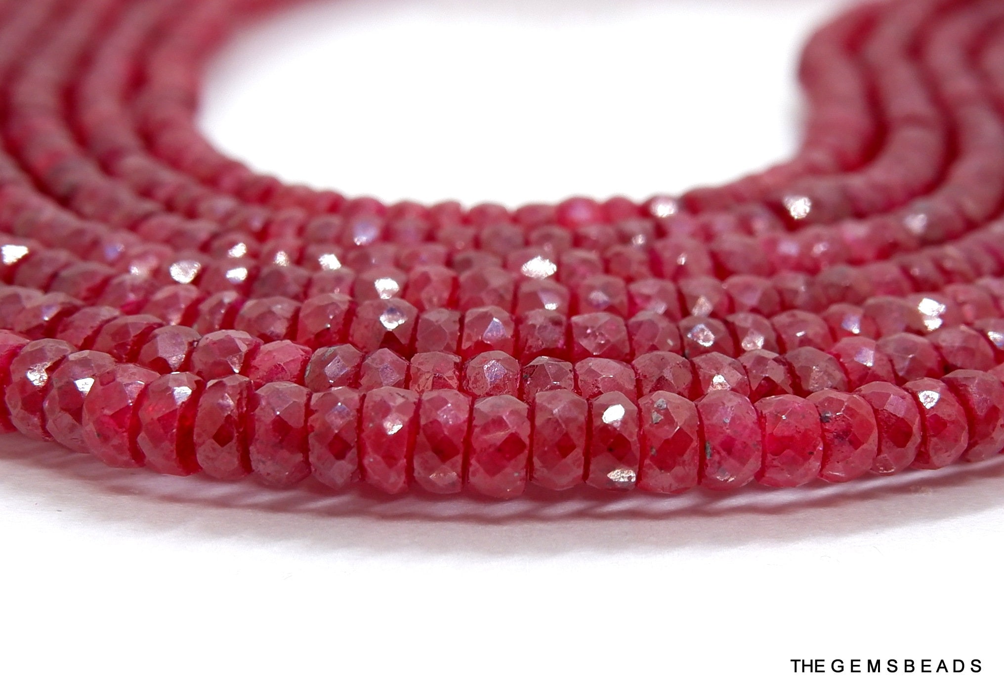 FINEST NATURAL RUBY Beads, Ruby Faceted Beads, Nicely Faceted Ruby ...