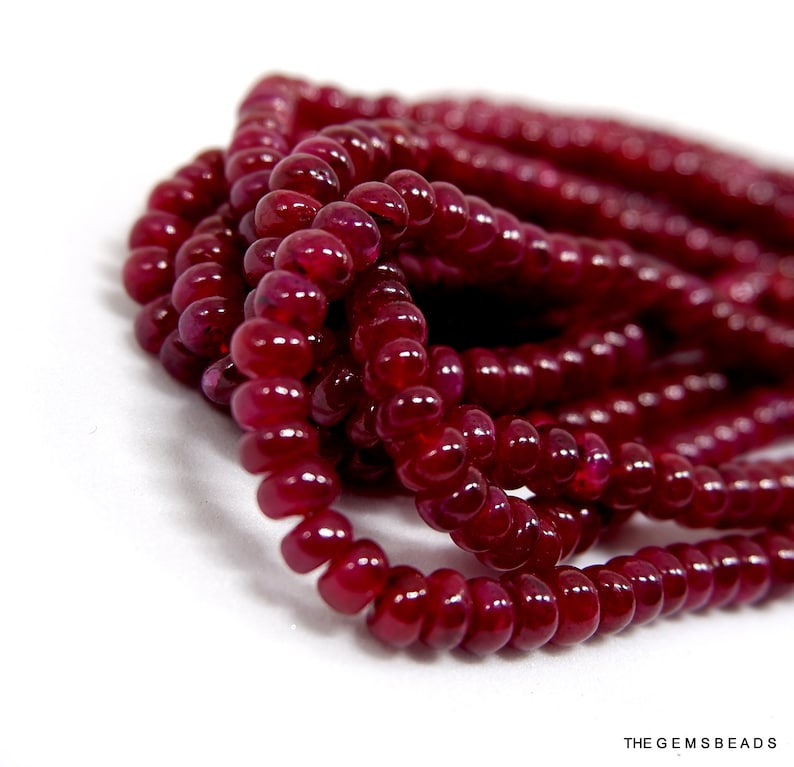 Ruby Beads Finest Quality Ruby Beads Natural Ruby Smooth | Etsy