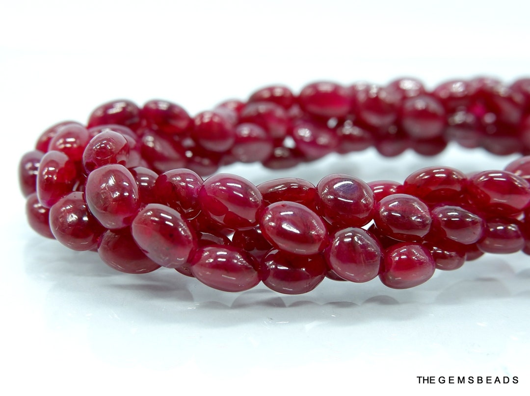 Buy Natural African Mozambique Ruby Oval Shape Beads Natural African ...