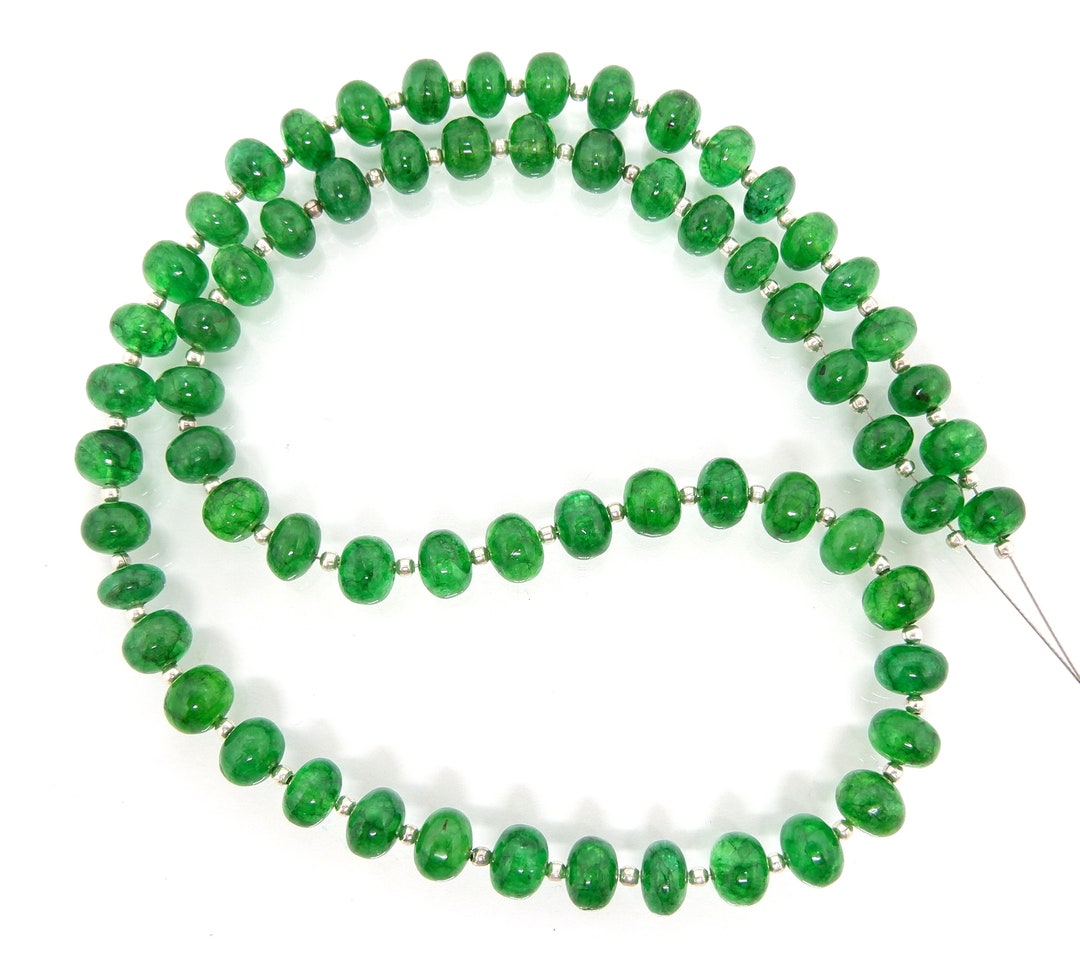 NATURAL EMERALD BEADS, Natural Zambian Emerald Smooth Beads, Zambian ...