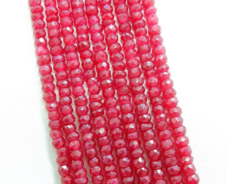 FINEST NATURAL RUBY Beads, Red Ruby Beads, Nicely Faceted Ruby Beads ...