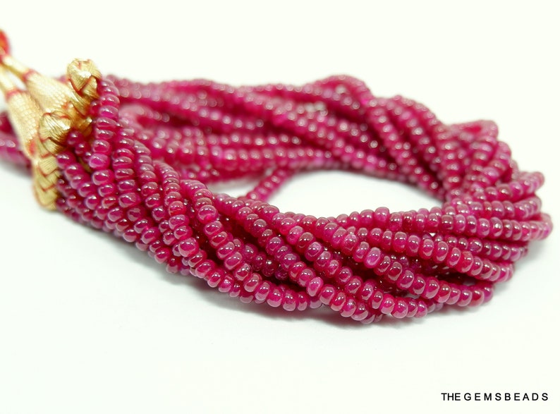 Natural Ruby Beads Strands /natural Mozambique Ruby Smooth - Etsy