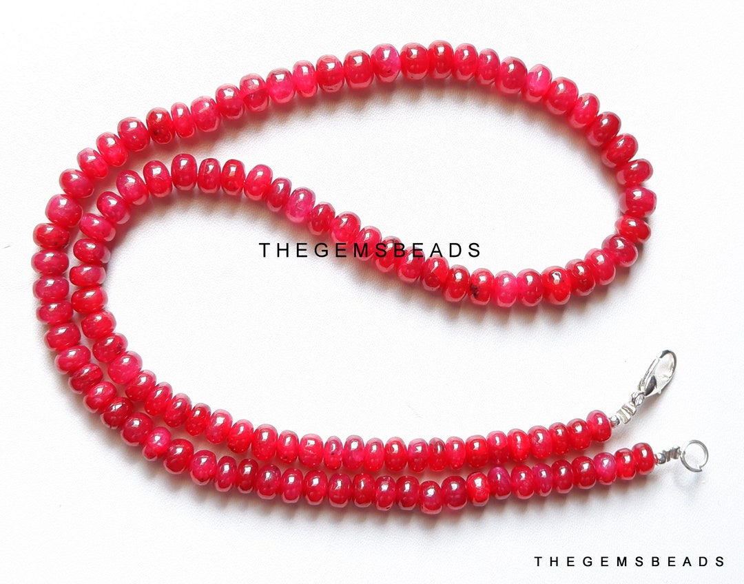 5mm to 6mm Ruby, AAA+ Quality Ruby Beads, Ruby Rondelle, Natural Ruby ...
