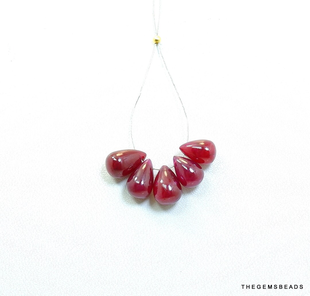 8mm 10mm NATURAL RUBY TEARDROP Ruby Briolette Ruby Smooth - Etsy