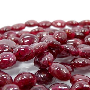Natural Ruby Oval Shape Beads, Dark Ruby AAA Beads, Natural Ruby ...