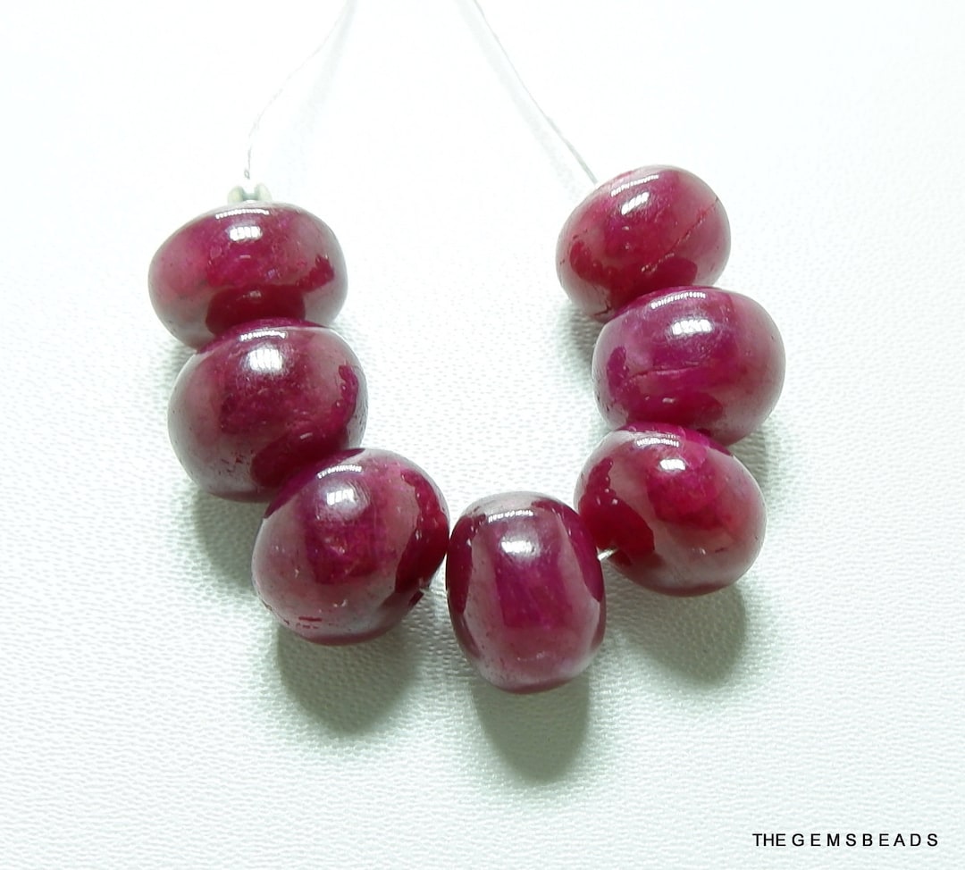 9MM to 10MM, Ruby Beads, NATURAL MOZAMBIQUE RUBY Beads, Ruby Rondelle Beads, Ruby Smooth ...