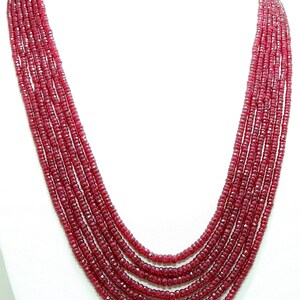 22" Inch Strand FINEST NATURAL RUBY Beads, Ruby Faceted Beads, Nicely ...