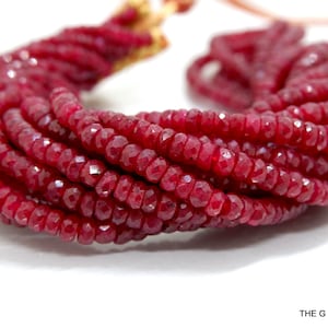 FINEST NATURAL RUBY Beads, Ruby Faceted Beads, Nicely Faceted Ruby Beads, African Ruby Beads ...