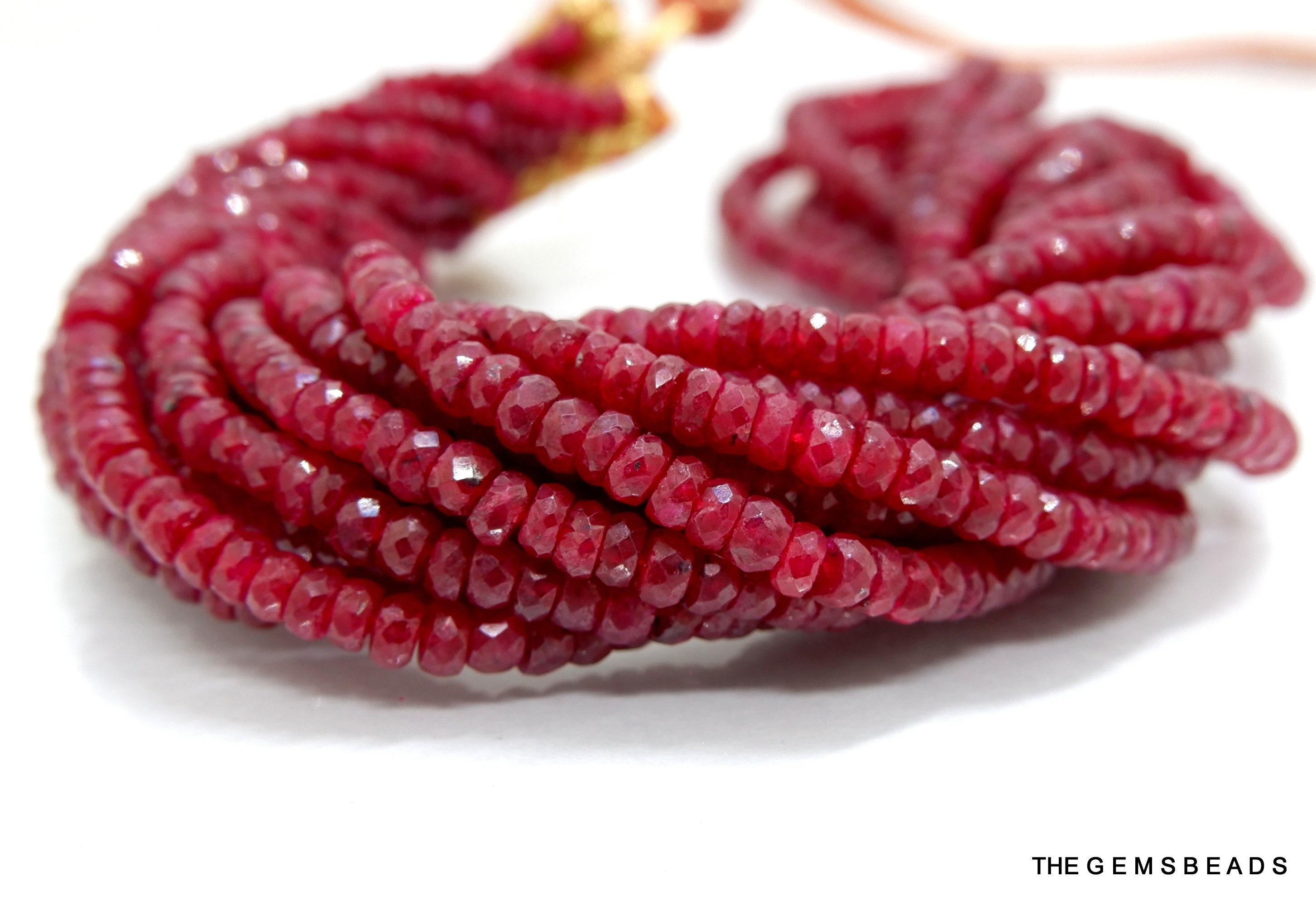 FINEST NATURAL RUBY Beads, Ruby Faceted Beads, Nicely Faceted Ruby ...