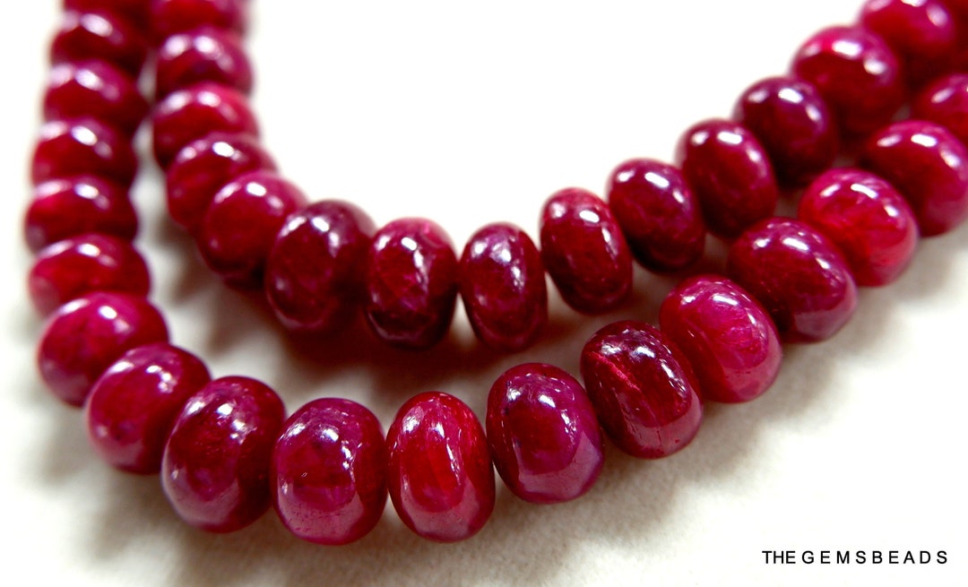 Natural African Mozambique Ruby Beads Necklace \natural African Ruby ...