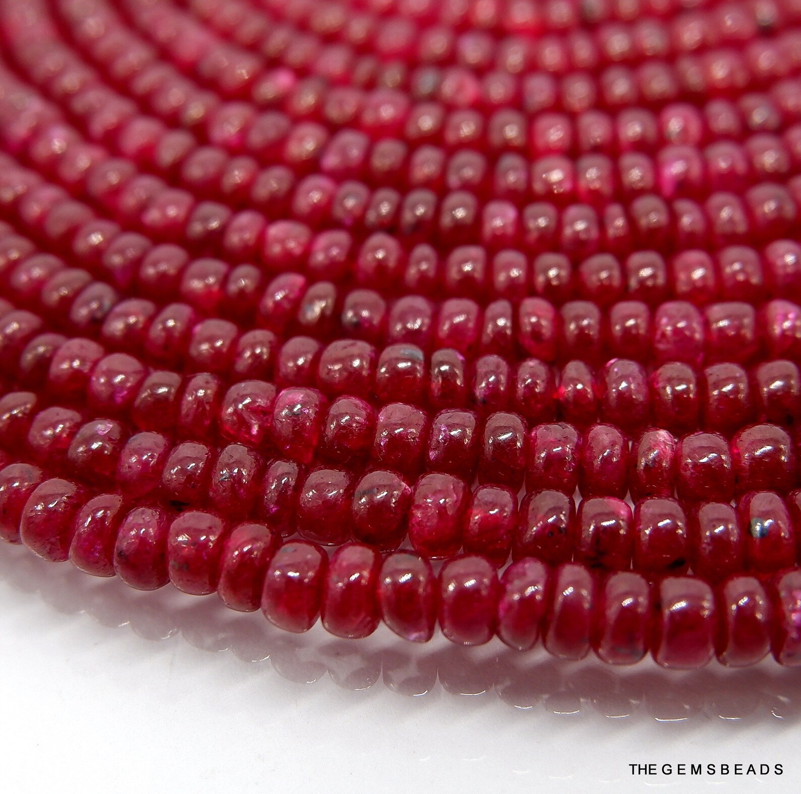 Ruby Beads Natural African Ruby Roundel Shape Beads Strand - Etsy