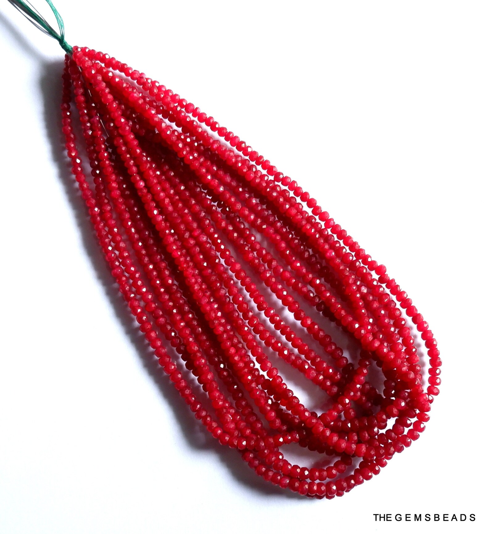 120 Beads, Finest Natural Ruby Beads, Ruby Faceted Rondelle Beads ...